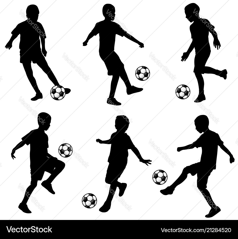Kids playing soccer Royalty Free Vector Image - VectorStock