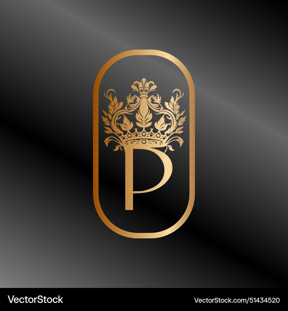 Luxury logo letter crown Royalty Free Vector Image