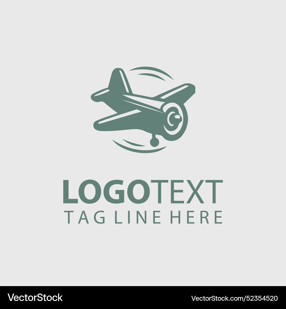 Propeller airplane logo Royalty Free Vector Image