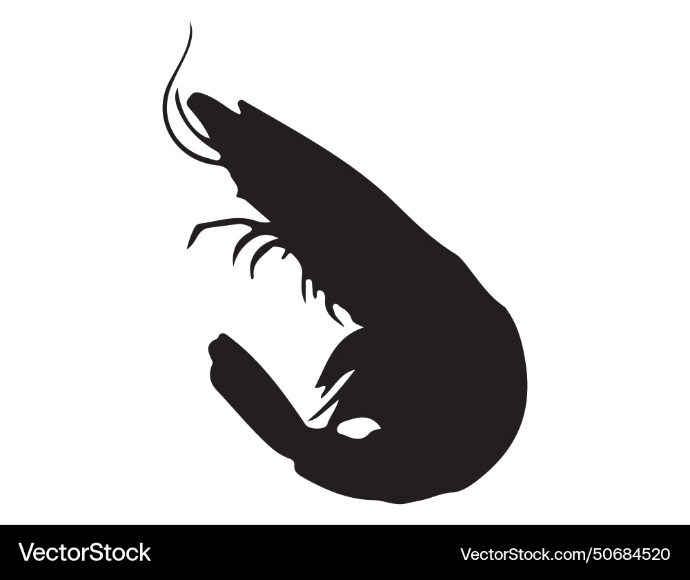 Shrimp silhouette art Royalty Free Vector Image