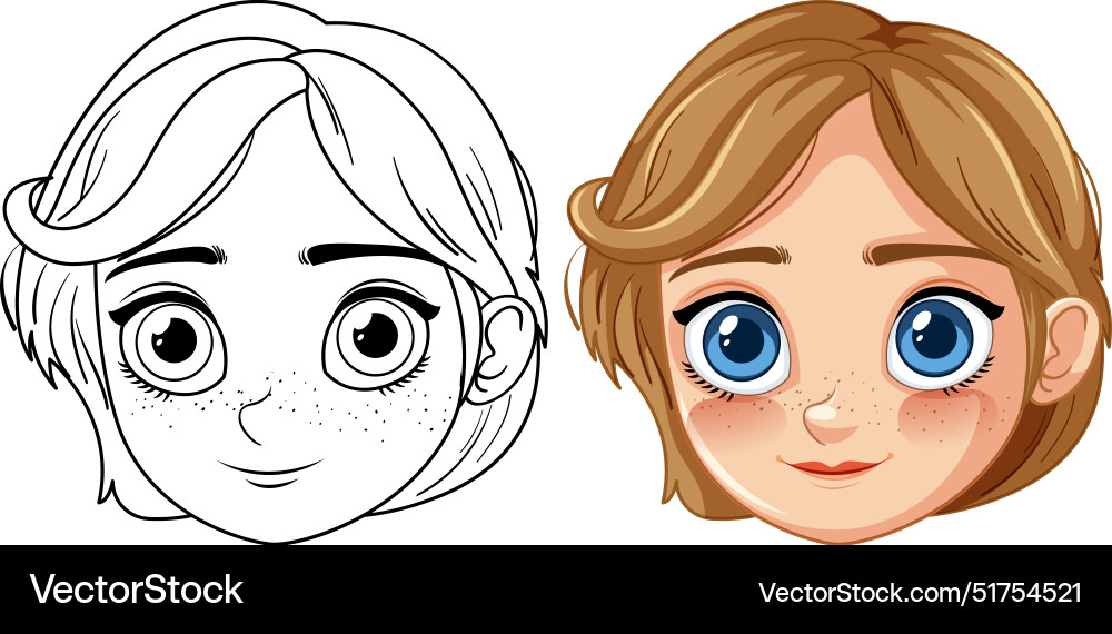 A girls face Royalty Free Vector Image - VectorStock
