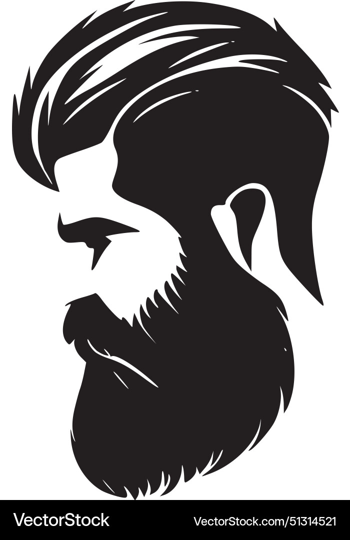 Beard - black and white Royalty Free Vector Image