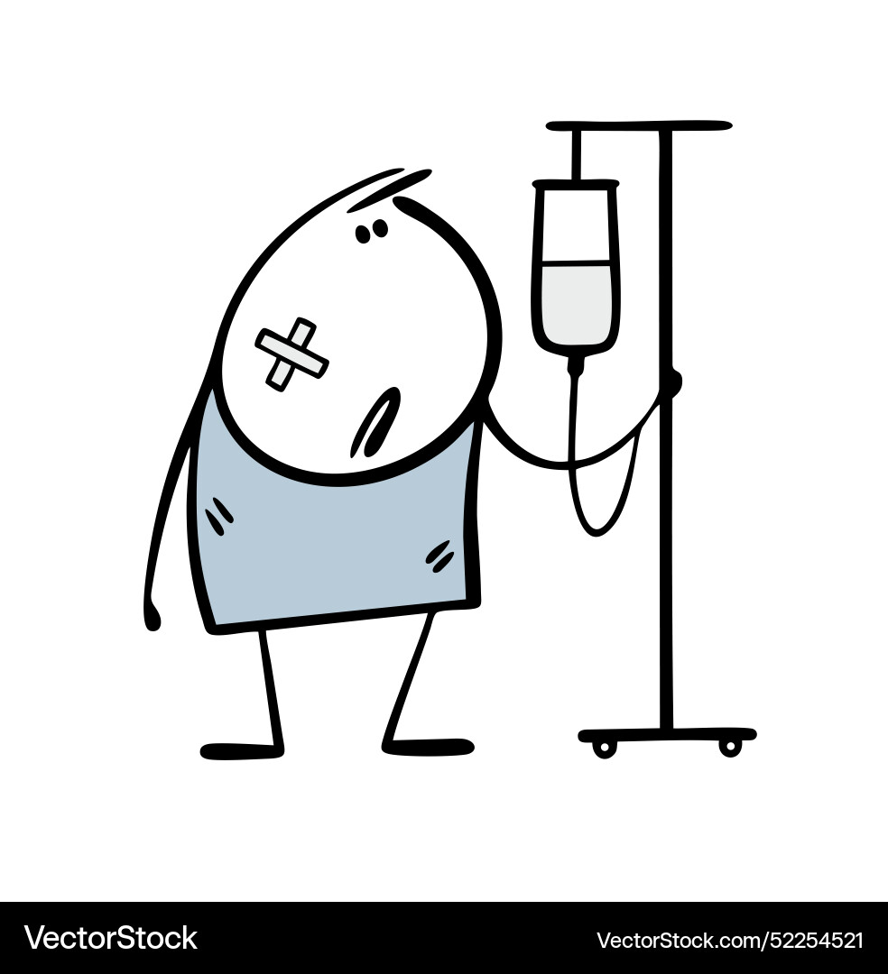 Cunning cartoon stickman gleefully cuts with big Vector Image