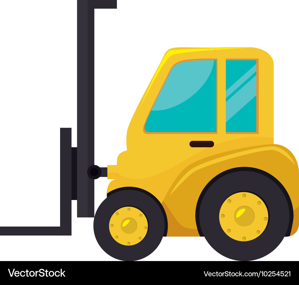 Fork truck lift machine icon Royalty Free Vector Image