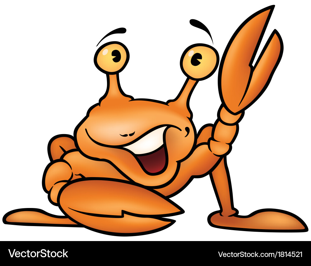 Happy crab Royalty Free Vector Image - VectorStock