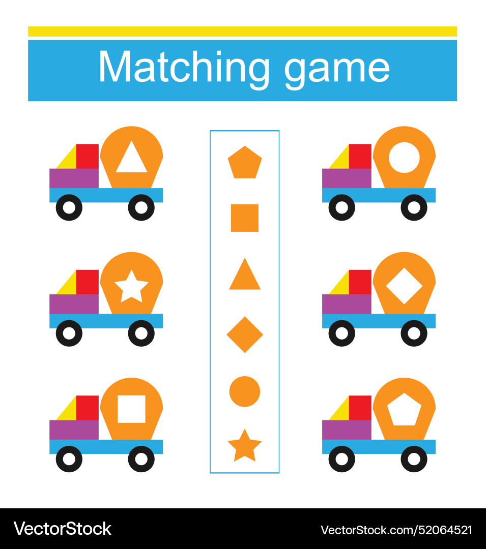 Matching game task for the development Royalty Free Vector