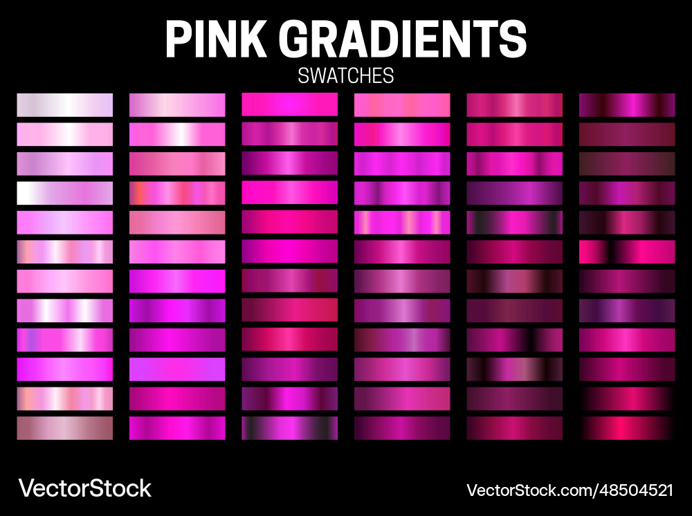 Pink Gradient Swatch Collection Royalty Free Vector Image
