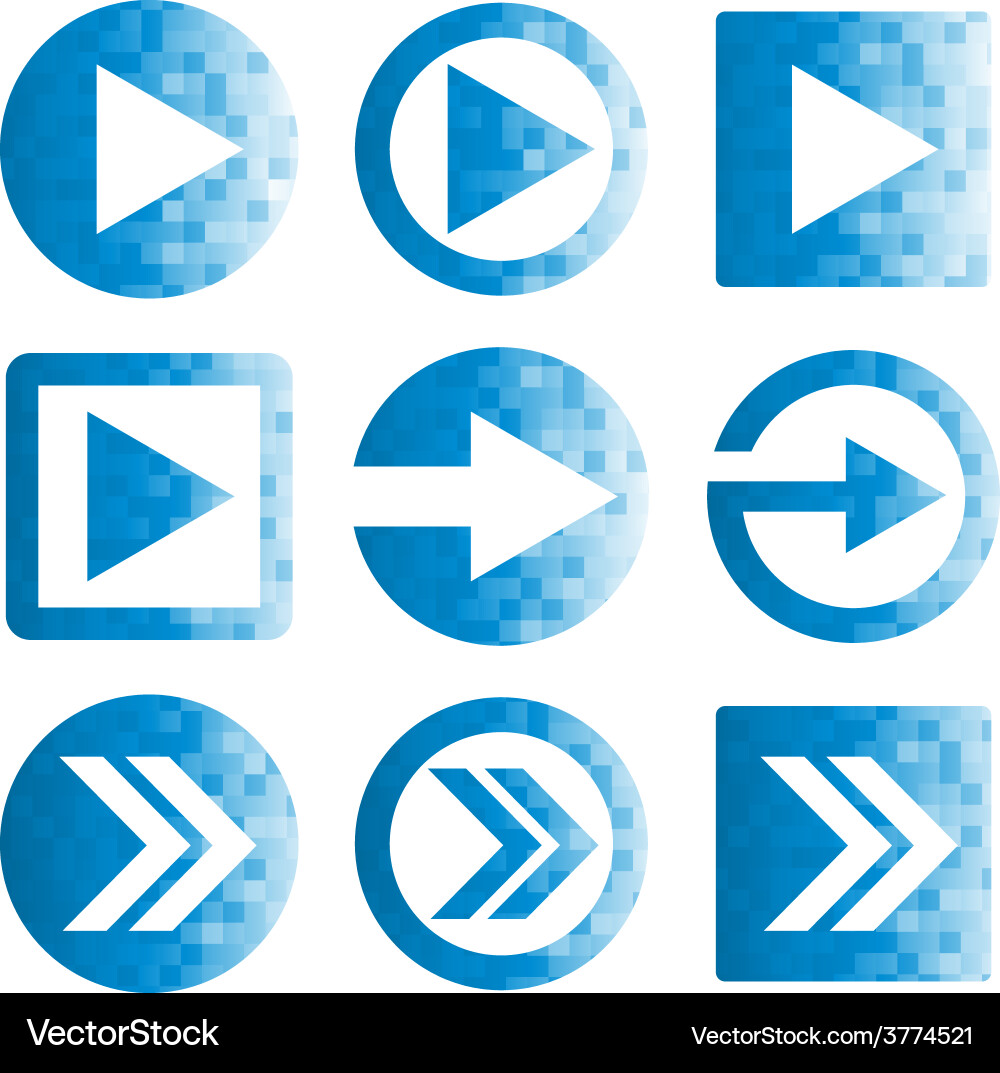 Pixel arrow icon set Royalty Free Vector Image