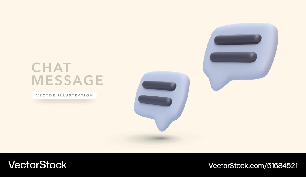 Realistic flying dialog message with shadow Vector Image