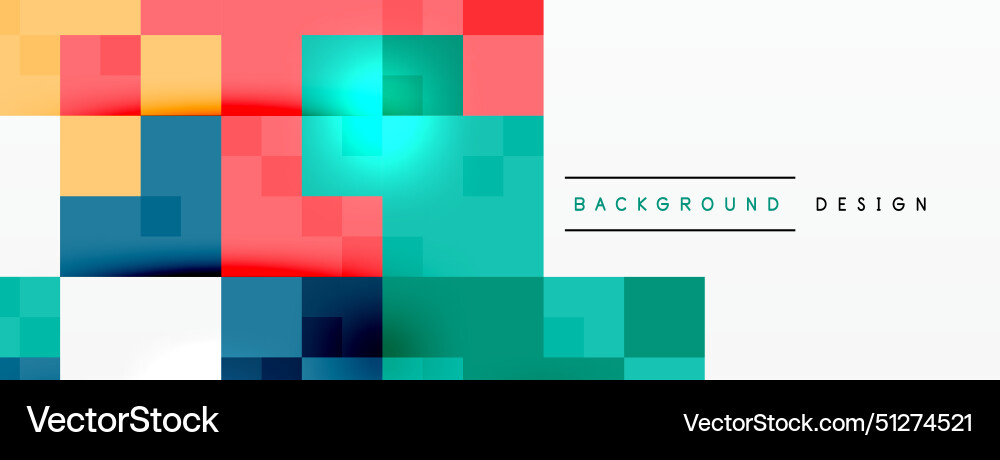 Vibrant art with colorful squares on azure Vector Image