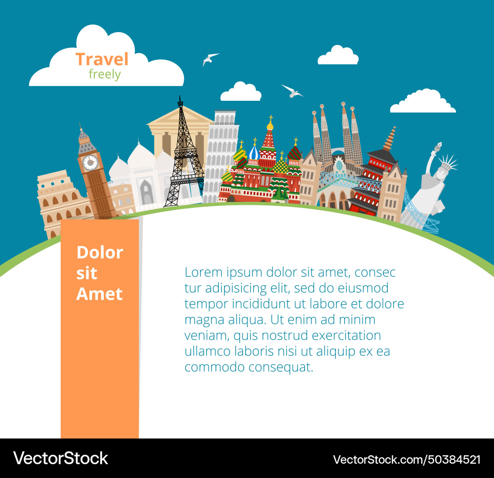 World landmarks background Royalty Free Vector Image