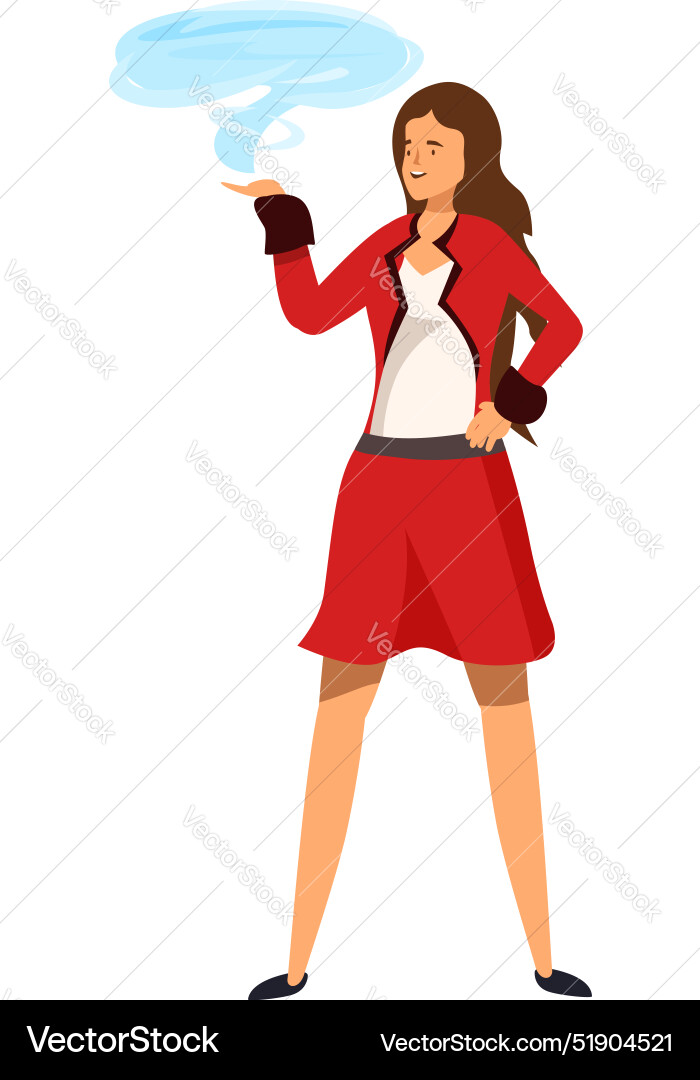 Young woman magician holding a magic whirlwind Vector Image