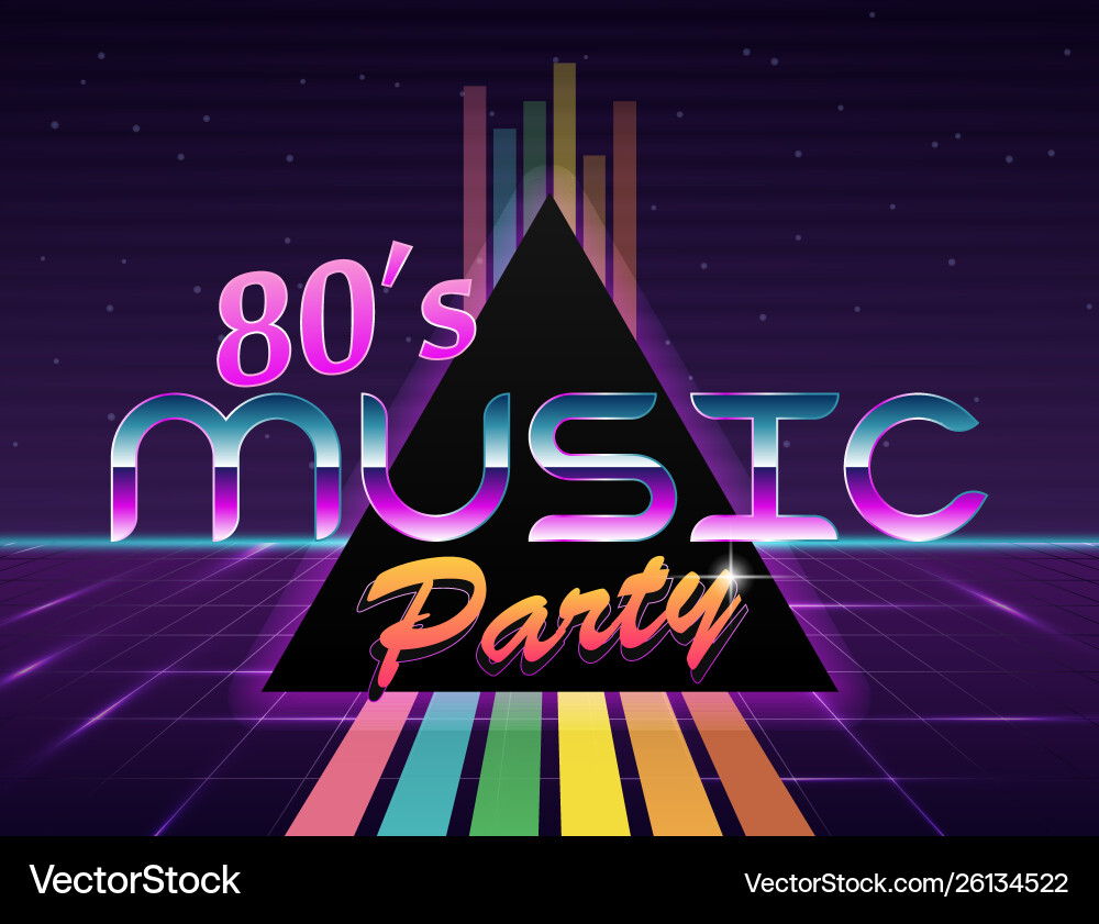 80s Retro Party Background Royalty Free Vector Image