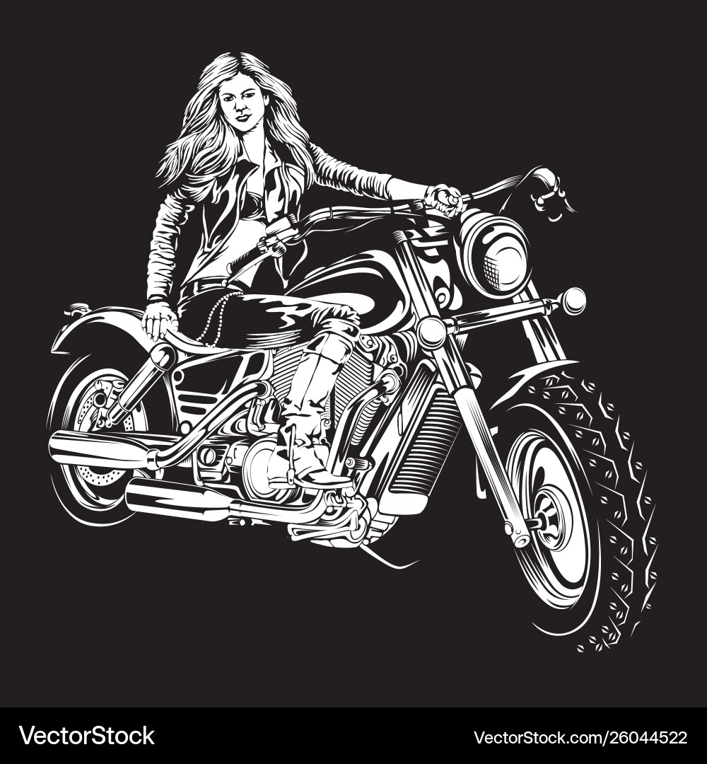 Biker girl Royalty Free Vector Image - VectorStock