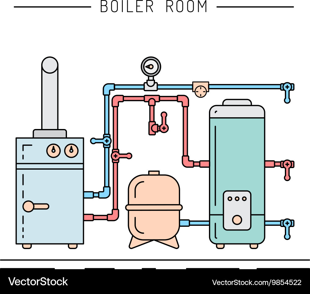 Boiler Room Equipment Illustration Royalty Free Vector Image