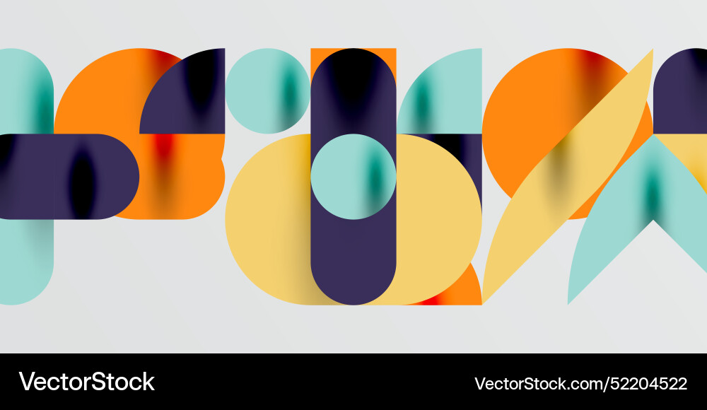 Circles semi squares and round shapes Royalty Free Vector