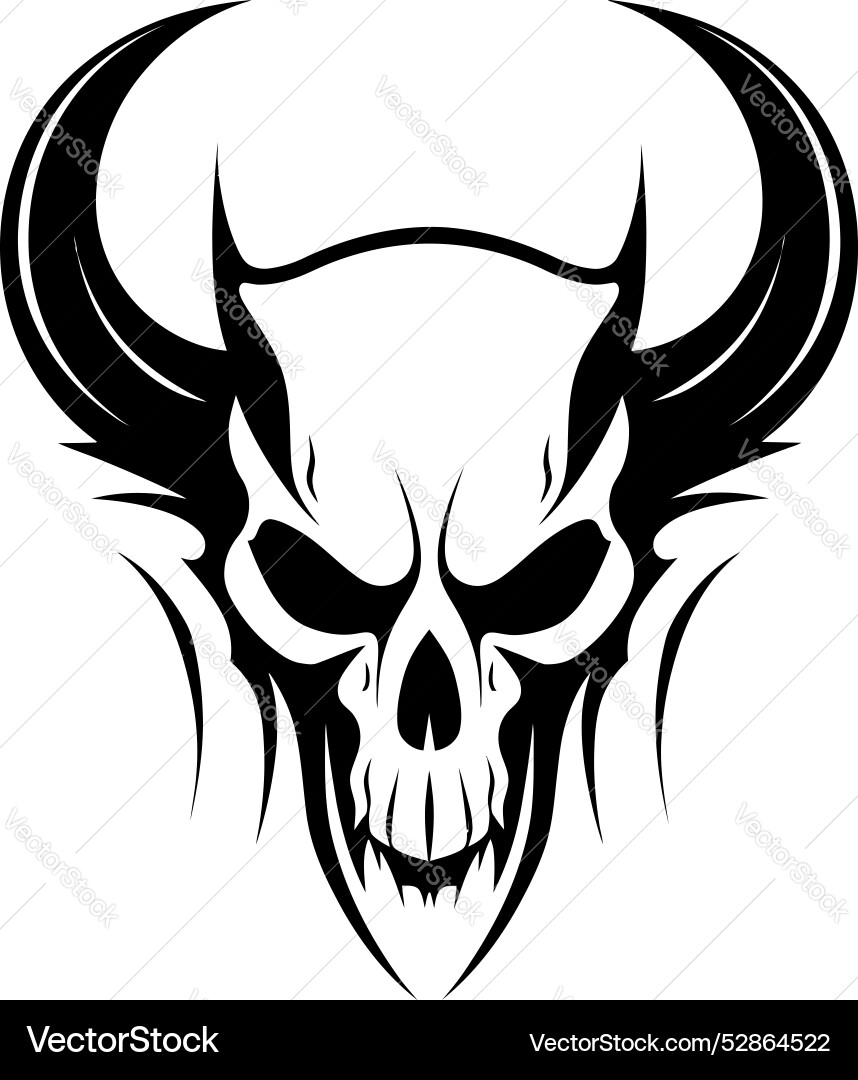 Demonic designation skull icon emblem infernal Vector Image