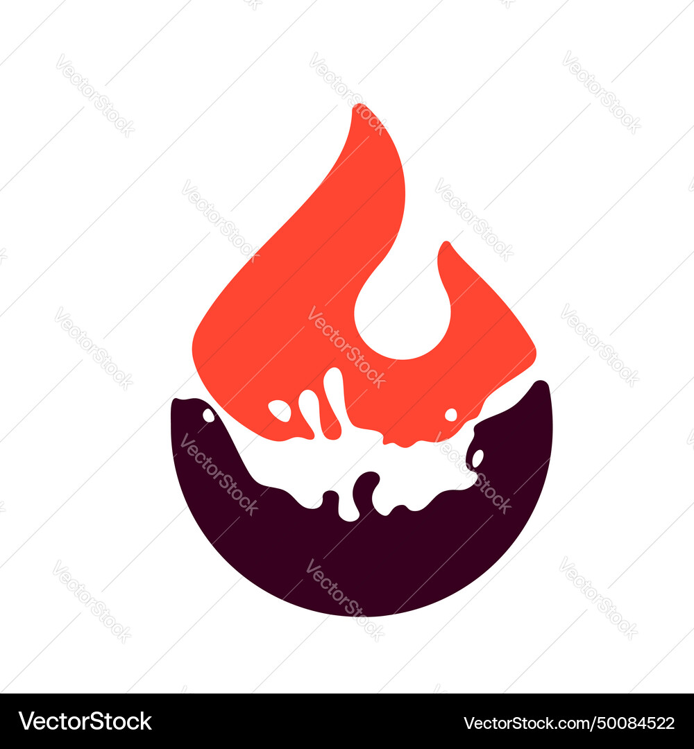 Fire flame hot liquid icon Royalty Free Vector Image