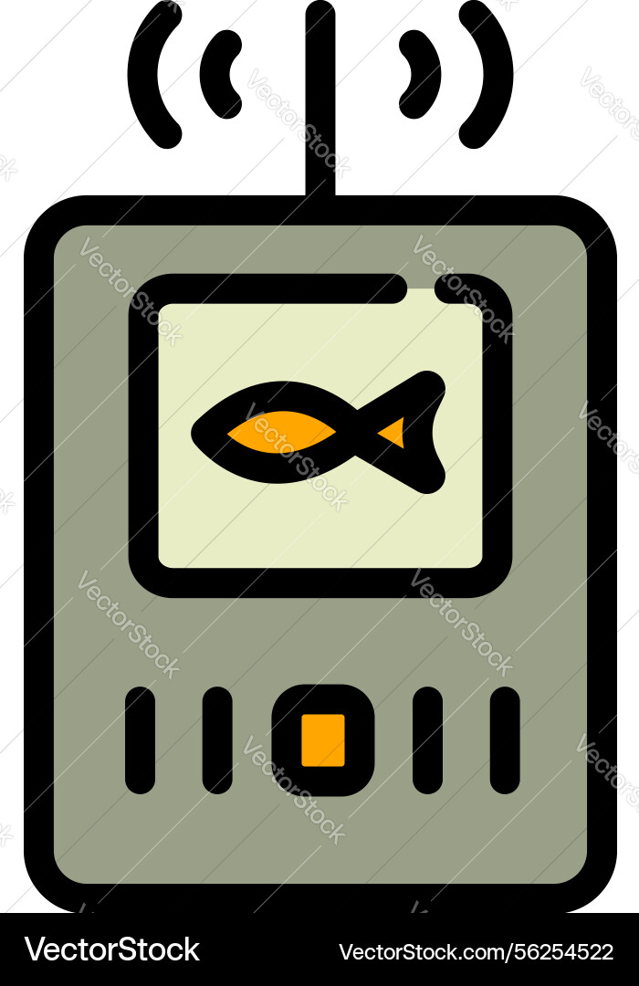 Fish finder color icon echo sounder depth Vector Image