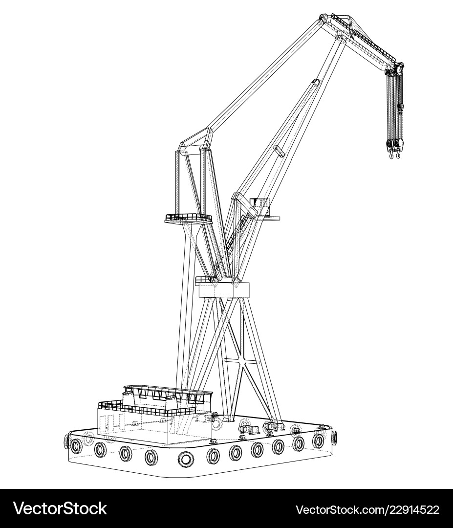 Floating crane Royalty Free Vector Image - VectorStock