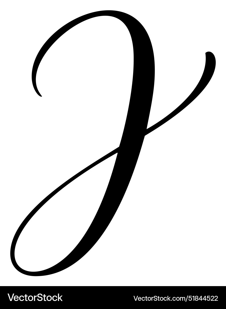 Hand drawn calligraphy letter j script Royalty Free Vector