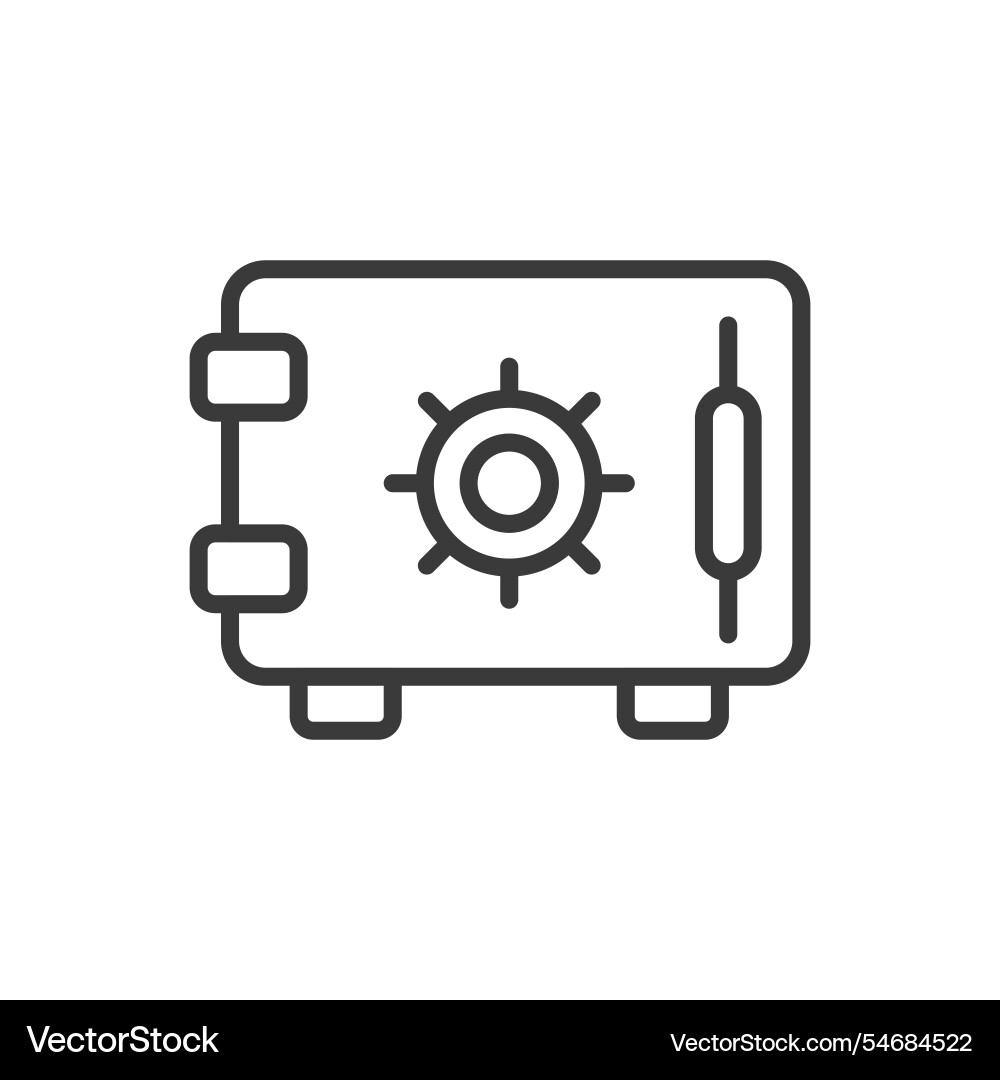 Home safe icon in line design security Royalty Free Vector