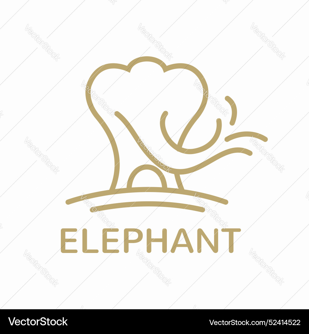 Line art elephant logo design concept Royalty Free Vector