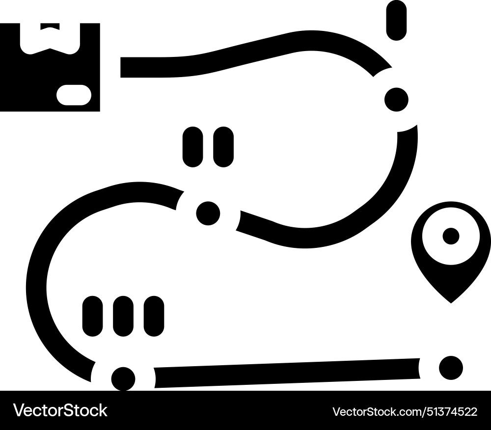 Order fulfillment business process glyph icon Vector Image