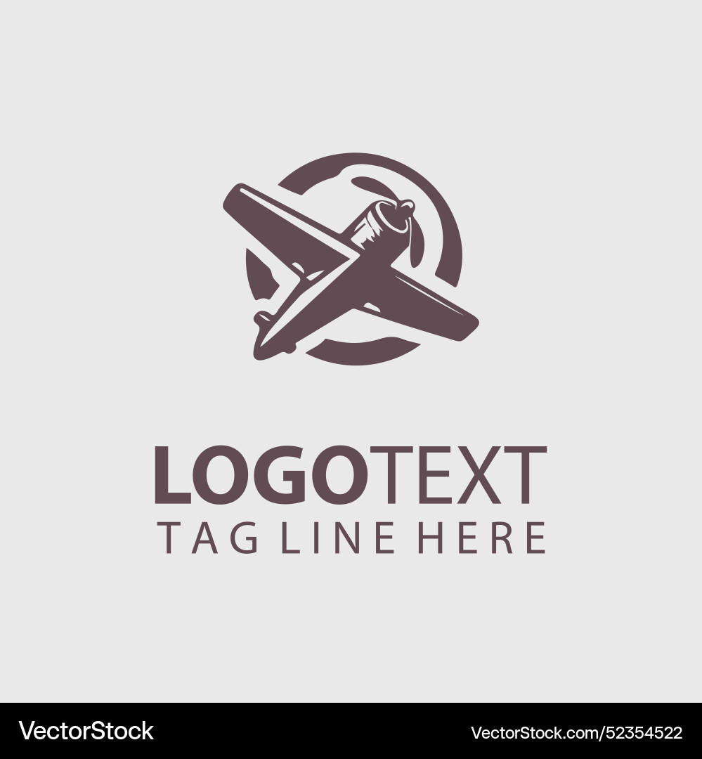 Propeller airplane logo Royalty Free Vector Image