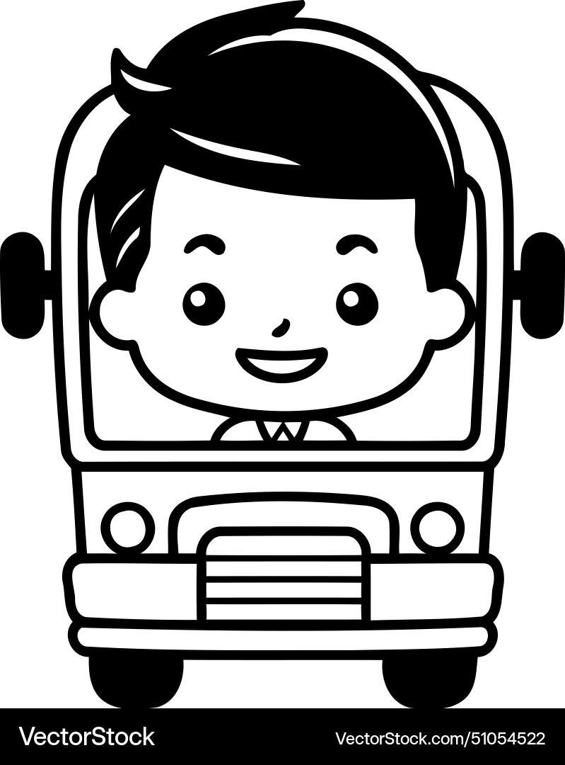 School bus driver character design Royalty Free Vector Image