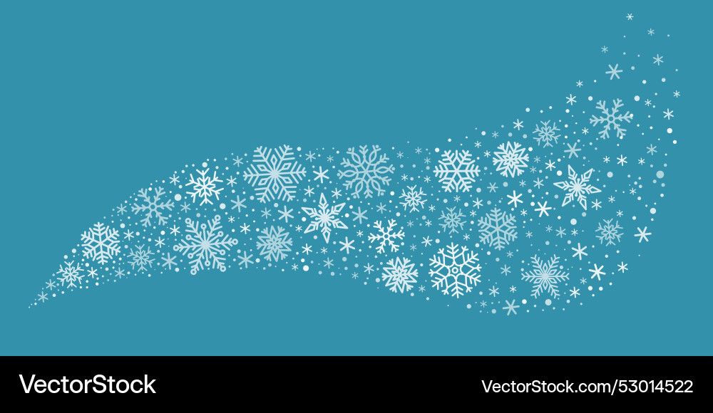 Snow flake wind winter frozen elements with star Vector Image