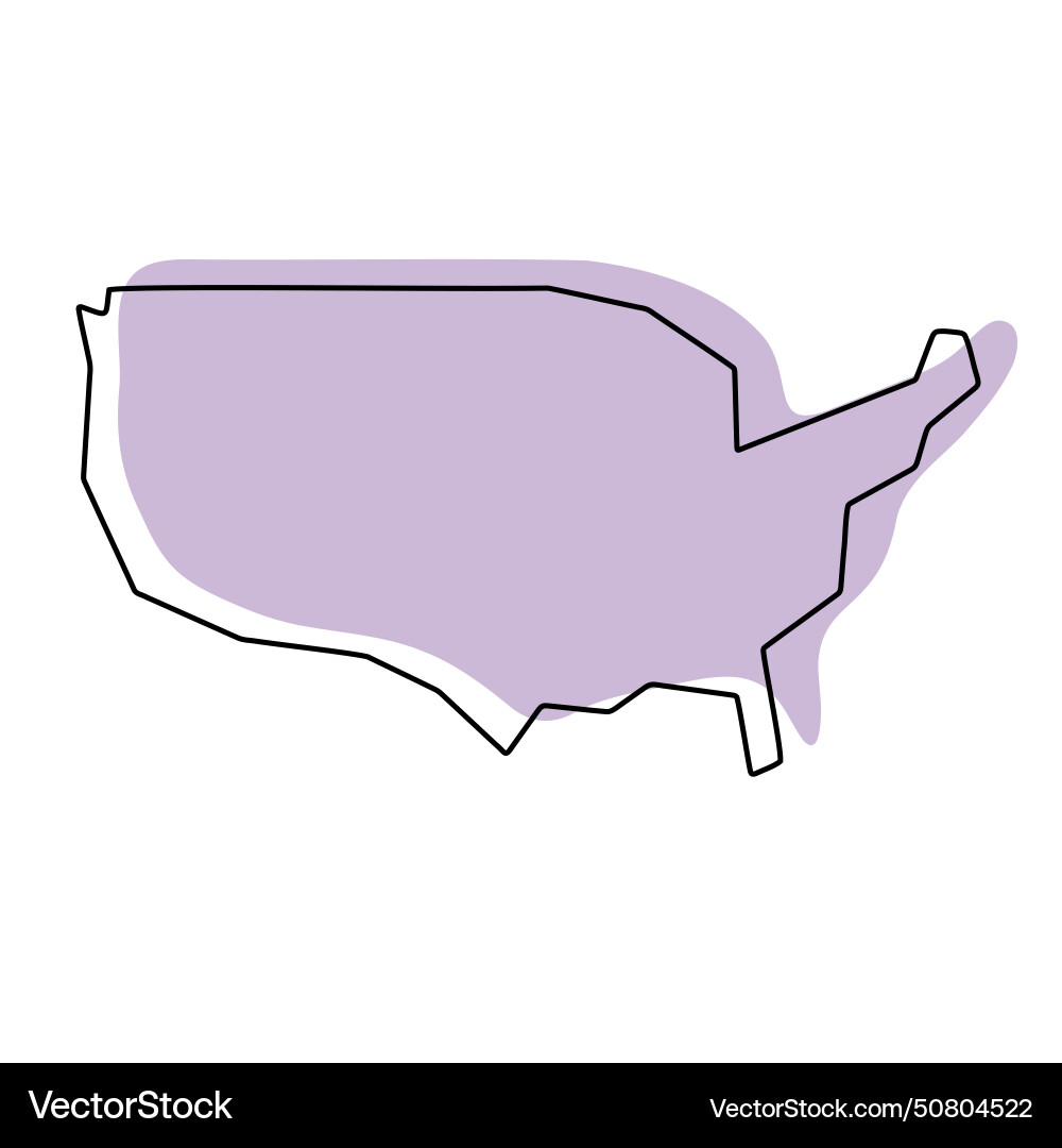 United states of america simplified map Royalty Free Vector