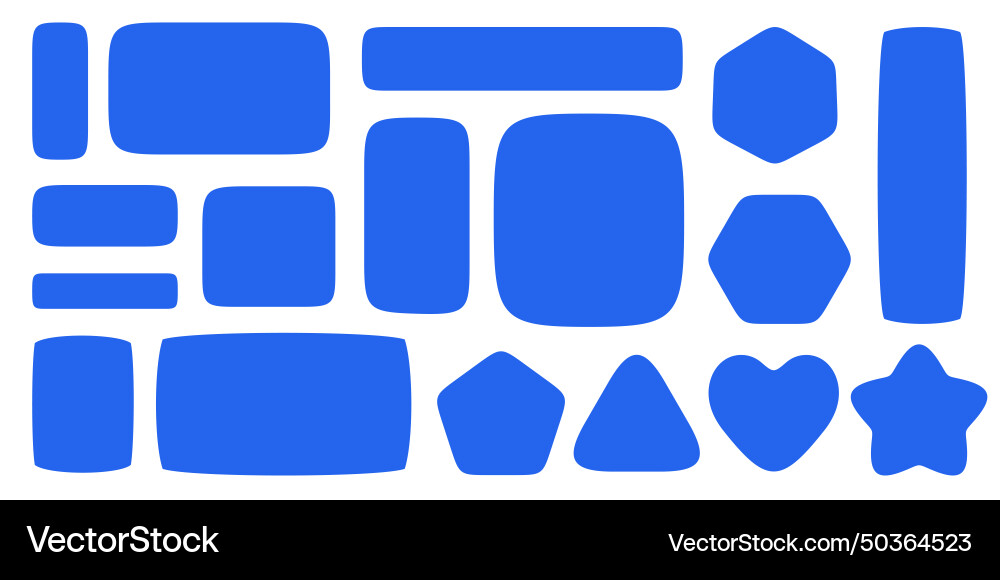 Geometric shapes set organic squrcle border Vector Image