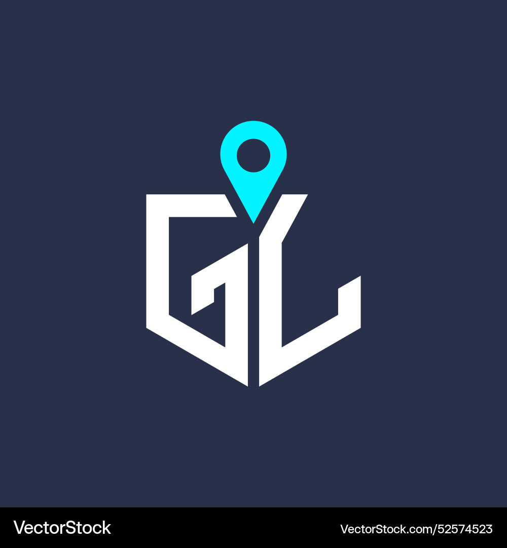 Gl location logo design for recruitment Royalty Free Vector