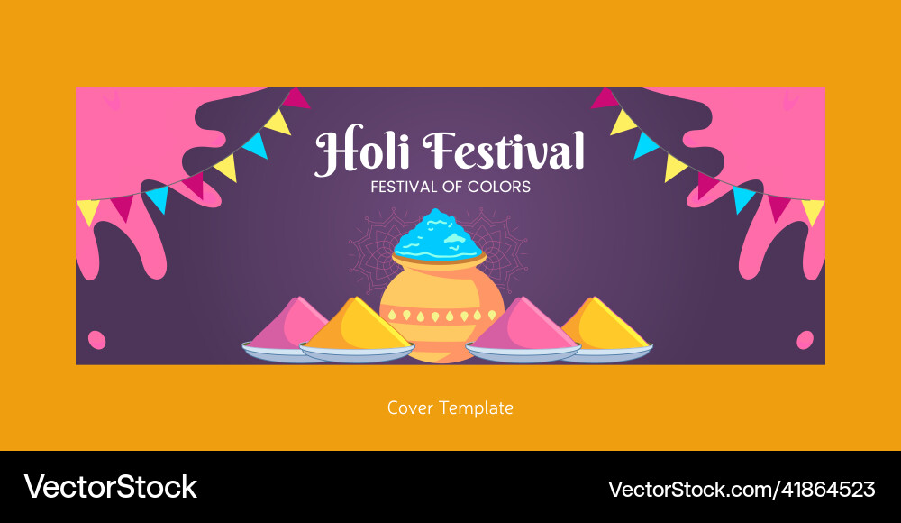 Happy holi cover page design Royalty Free Vector Image