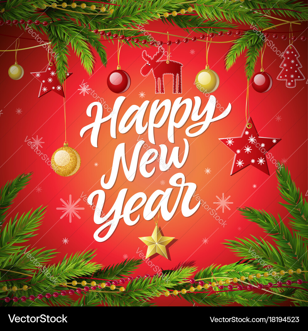 Happy new year - modern realistic Royalty Free Vector Image