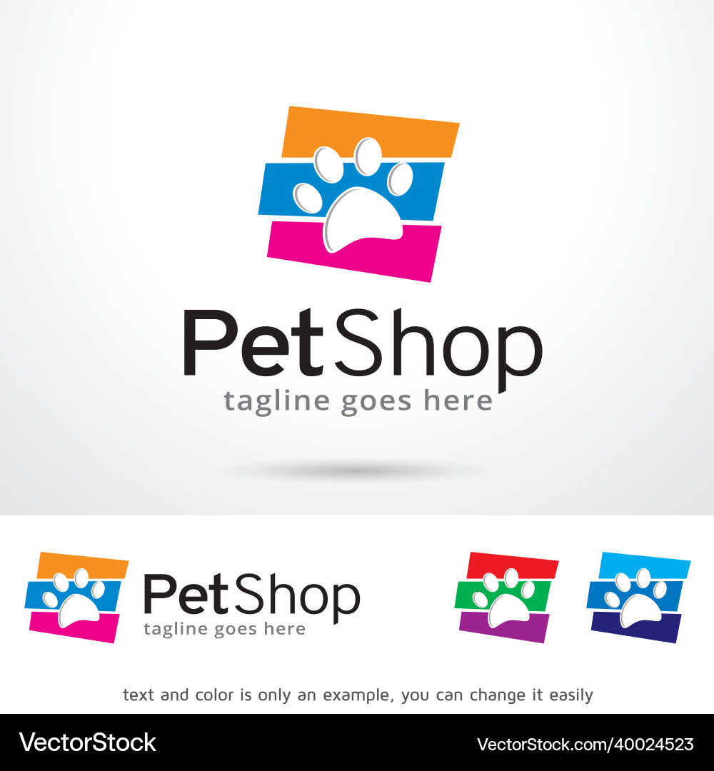 Pet shop logo template Royalty Free Vector Image