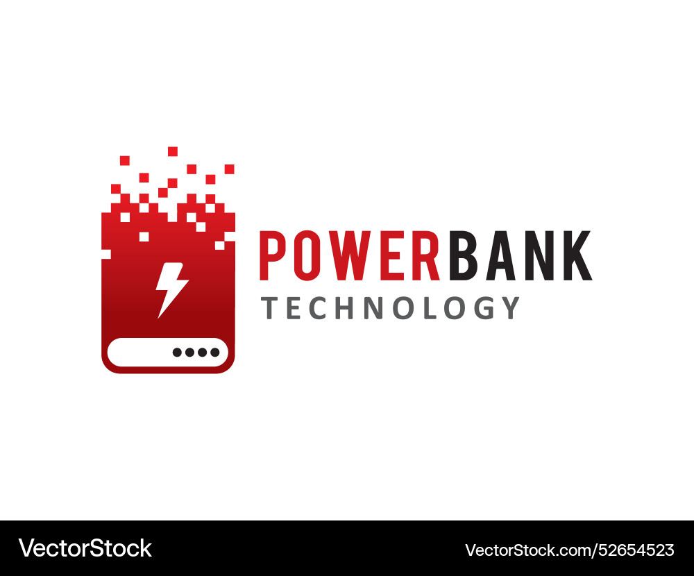 Power bank logo symbol or icon template Royalty Free Vector