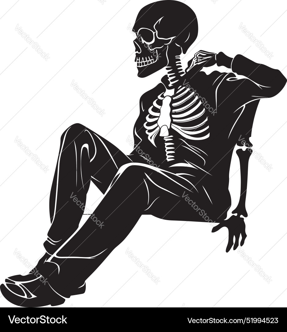 Skeletal serenity relaxation logo icon calm Vector Image