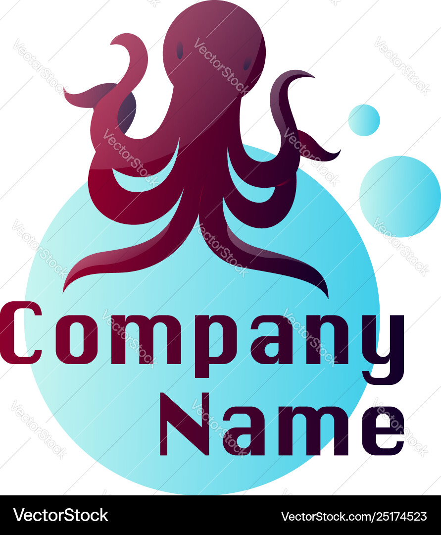 Stylized Octopus Logo - Marine Brand Royalty Free Vector