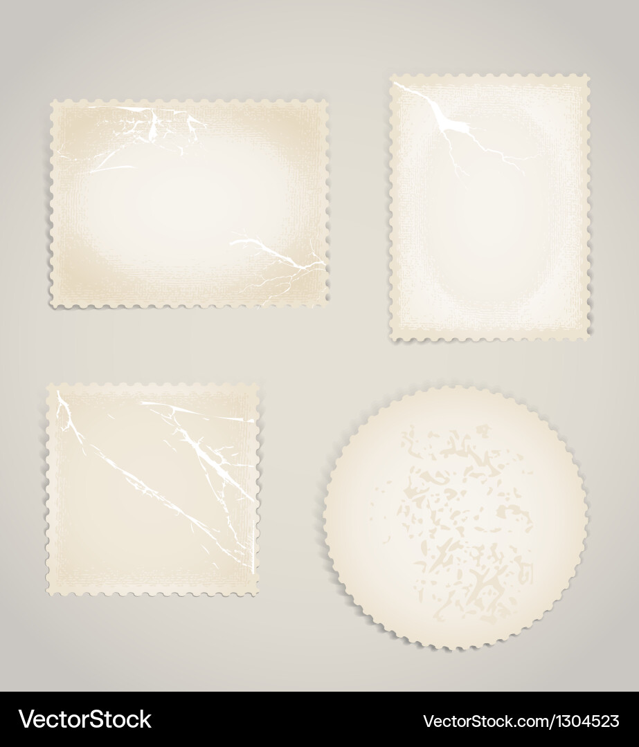 Vintage scratched post stamps template clip-art Vector Image