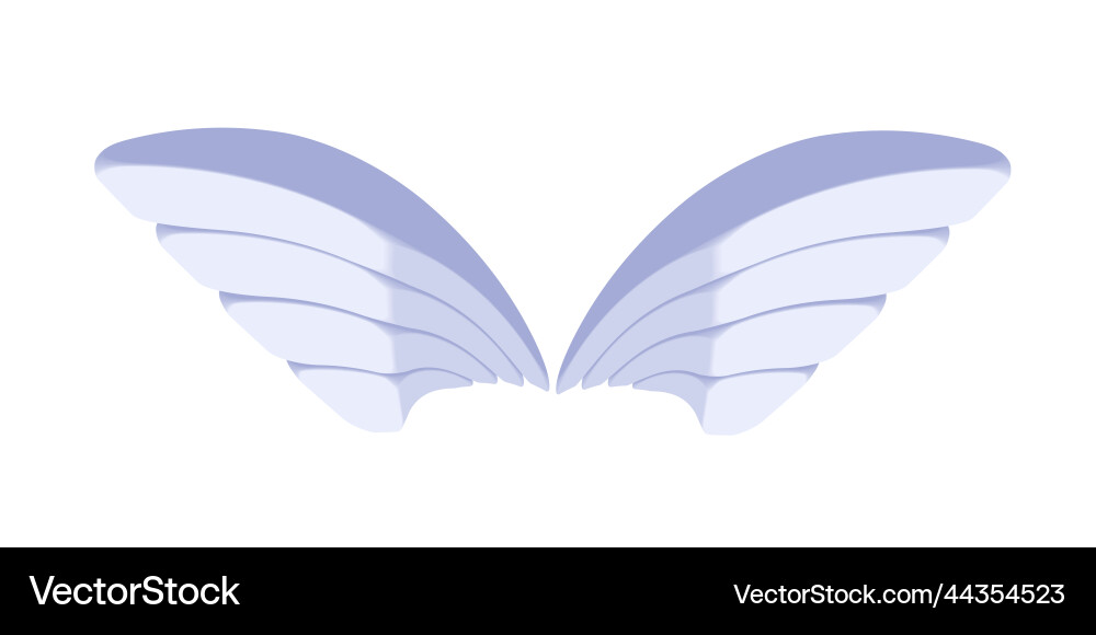 Wings white composed of 3d geometric shapes Vector Image