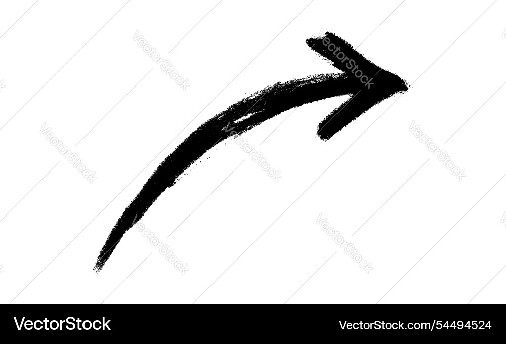 Black chalk hand drawn arrow crayon pointer look Vector Image