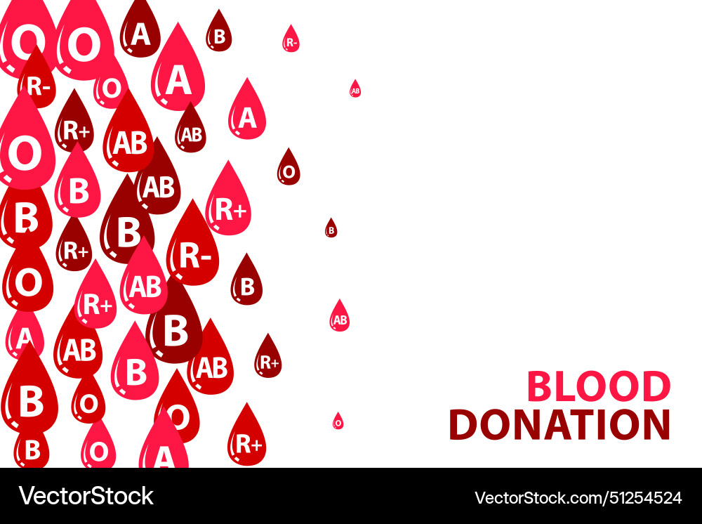 Blood donation design concept horizontal banner Vector Image