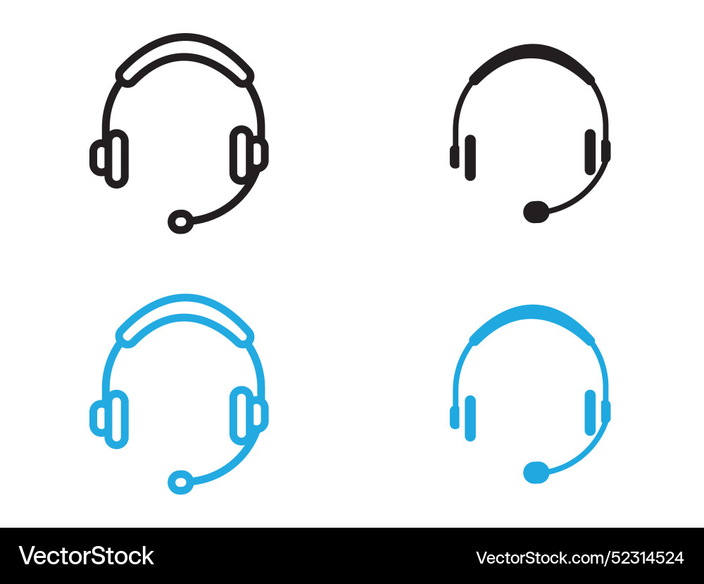 Customer support icon black and white outline sign