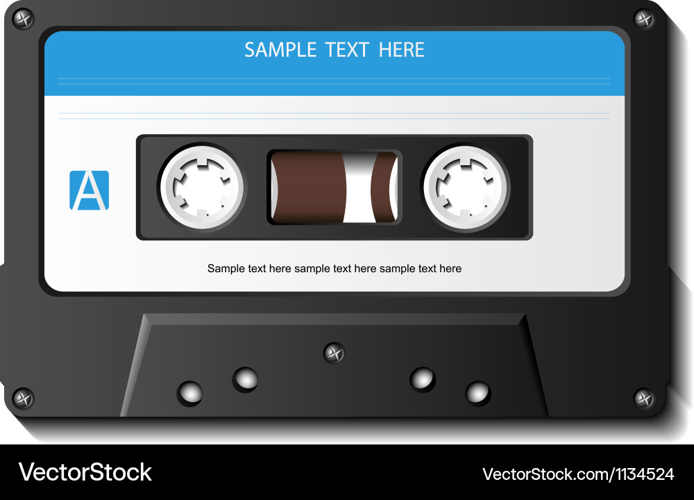 Realistic cassette tape Royalty Free Vector Image
