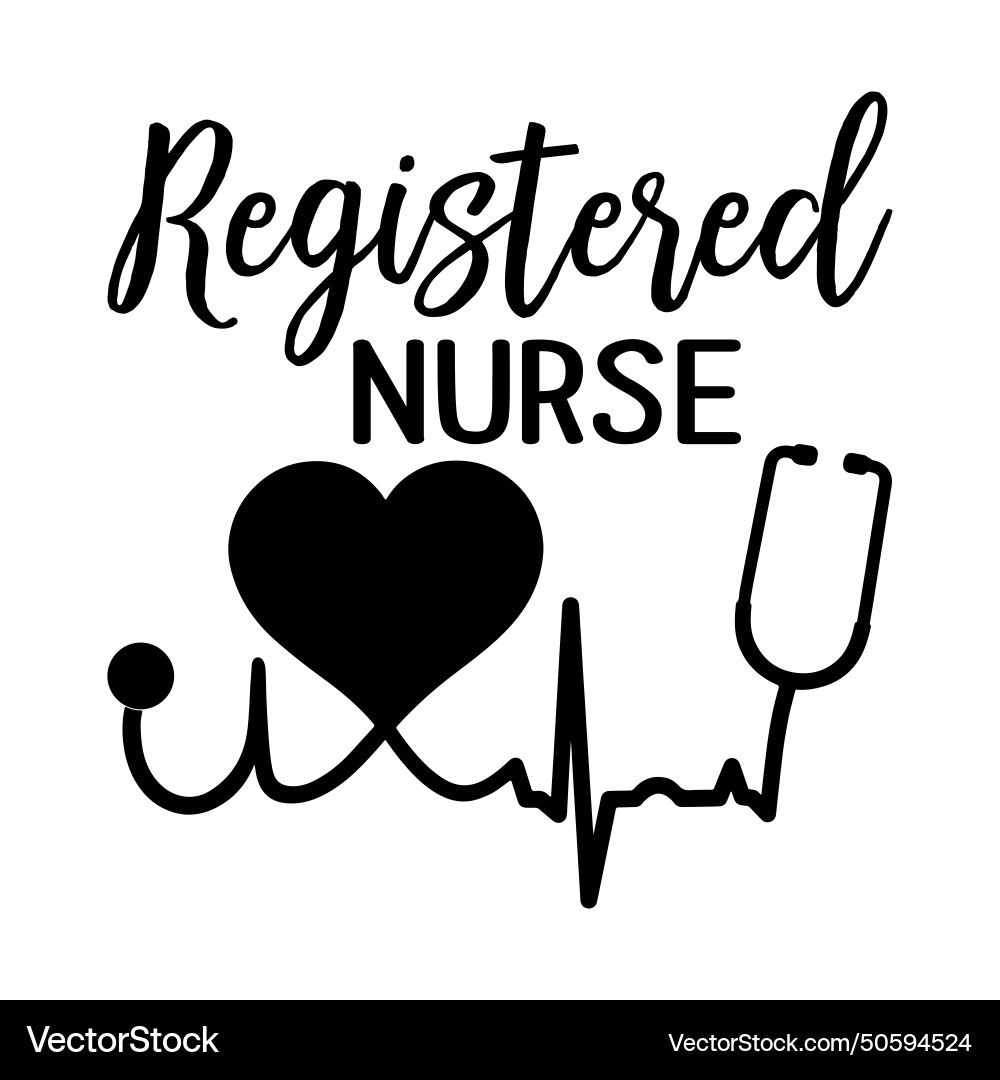 Registered nurse heart rn gift Royalty Free Vector Image