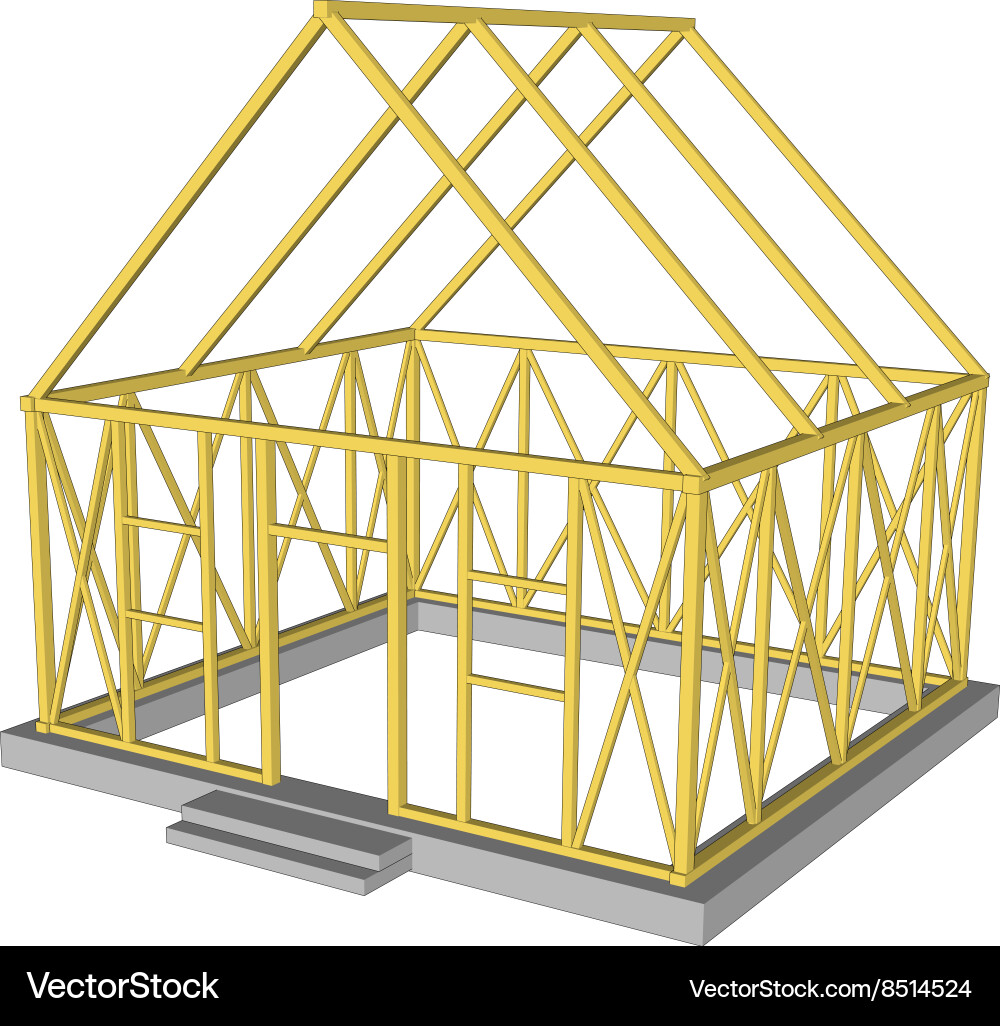 Structure of house in construction Royalty Free Vector Image