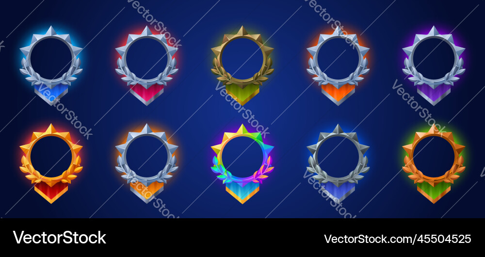 Game avatar frames with fantasy medieval borders Vector Image