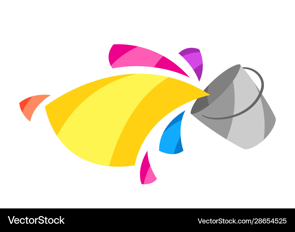 Happy holi bucket with paint Royalty Free Vector Image